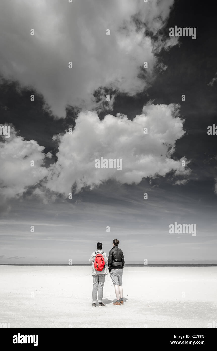 2 People looking at the sky Stock Photo - Alamy