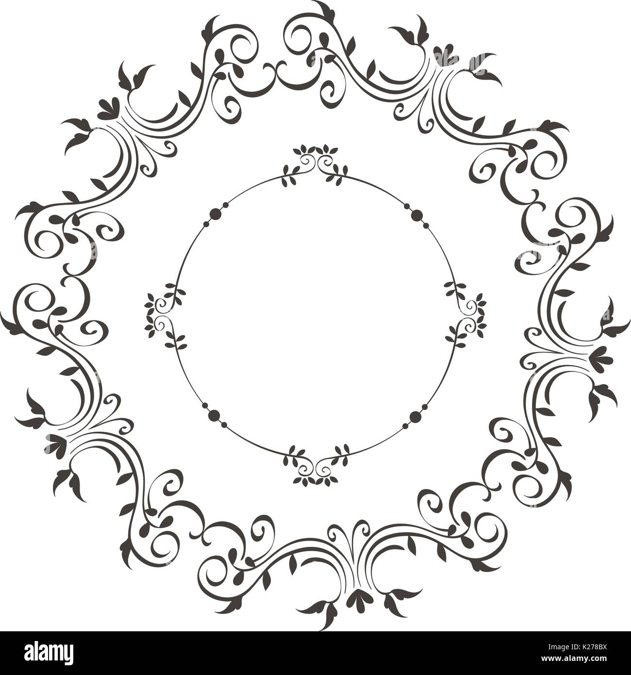 Elegant Victorian style frame vector illustration design Stock Vector ...