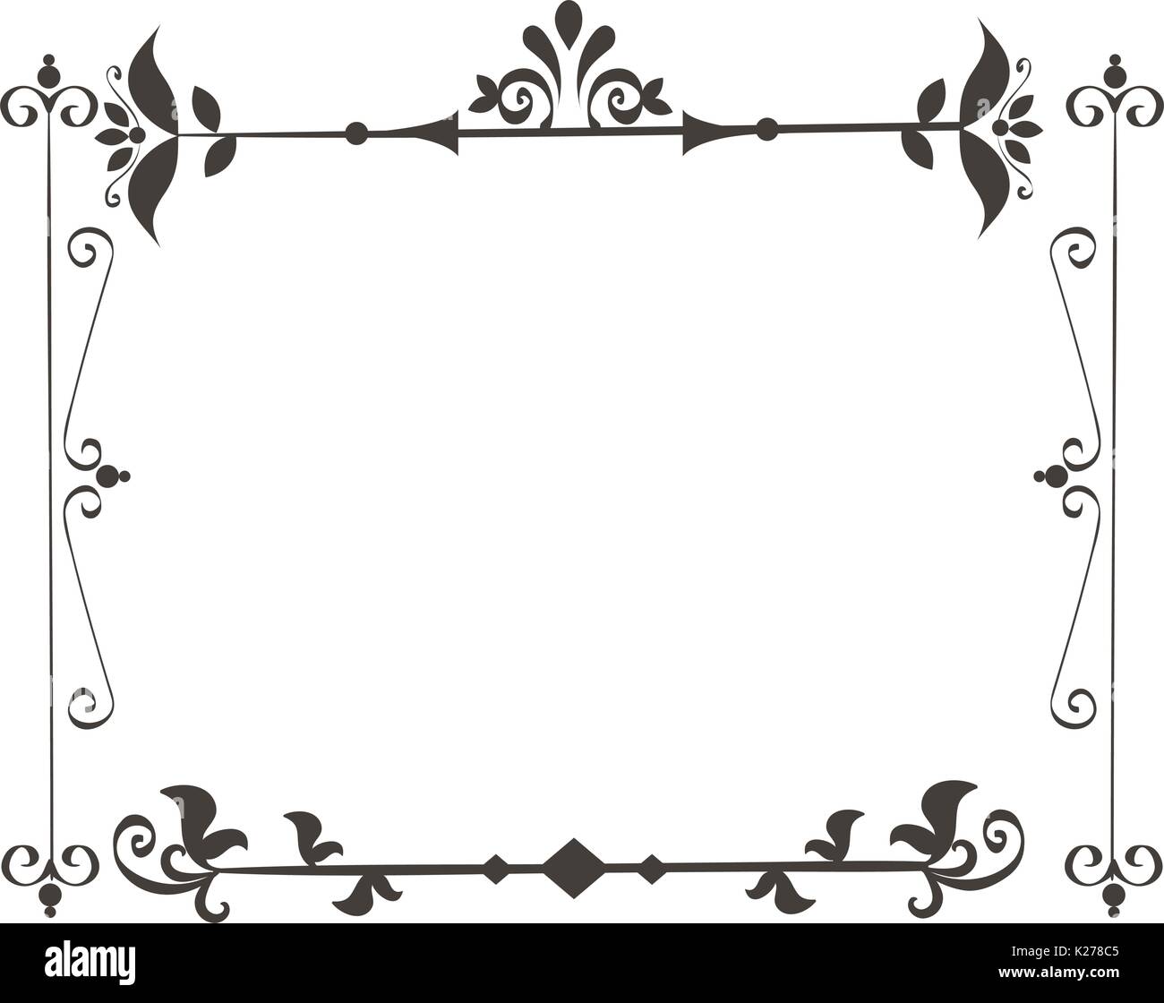 Elegant Victorian style frame vector illustration design Stock Vector ...