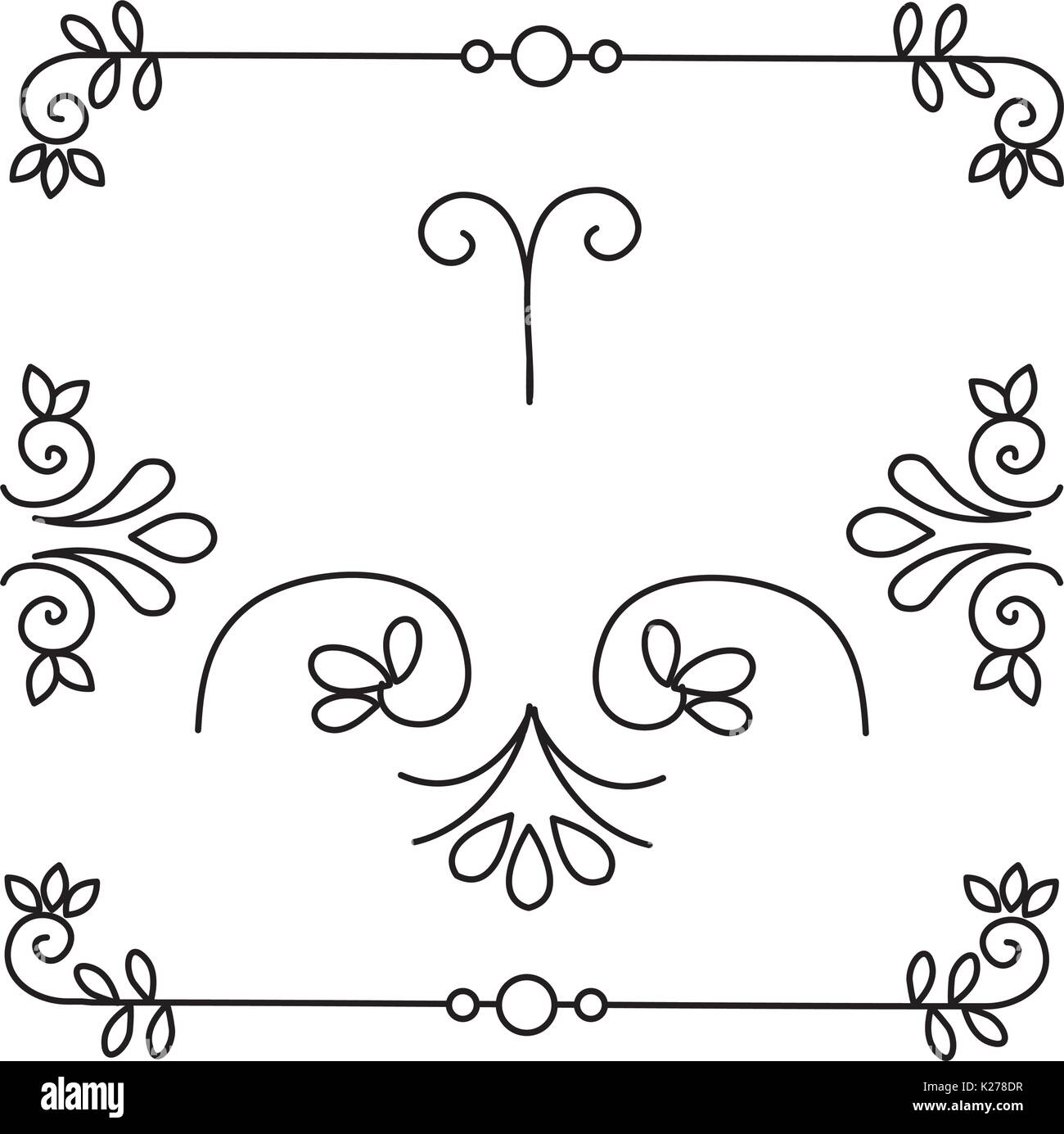 Elegant Victorian style frame vector illustration design Stock Vector ...