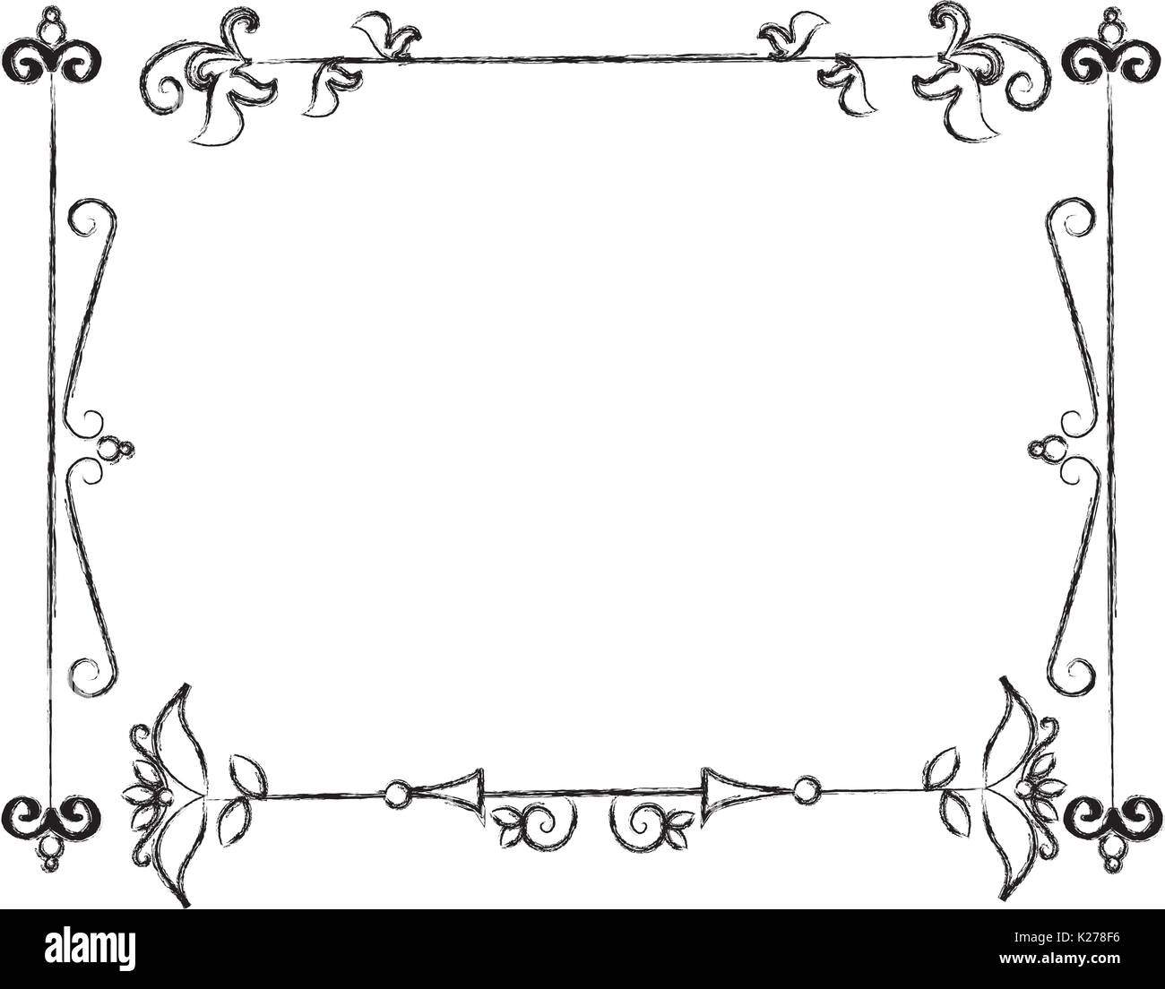 Elegant Victorian style frame vector illustration design Stock Vector ...