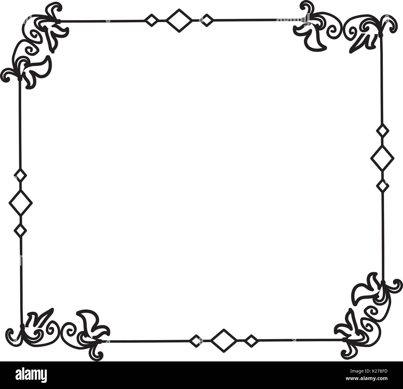 Elegant Victorian style frame vector illustration design Stock Vector ...