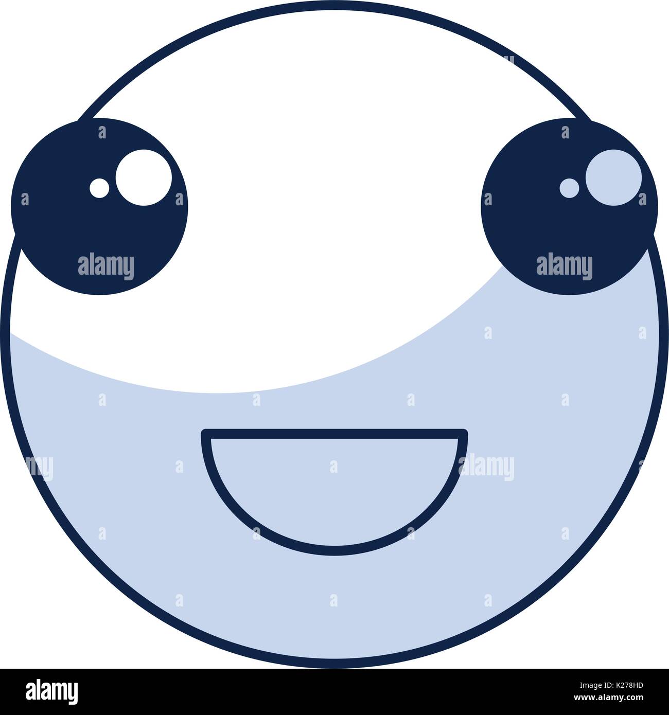 kawaii circle face emoticon character vector illustration design Stock ...