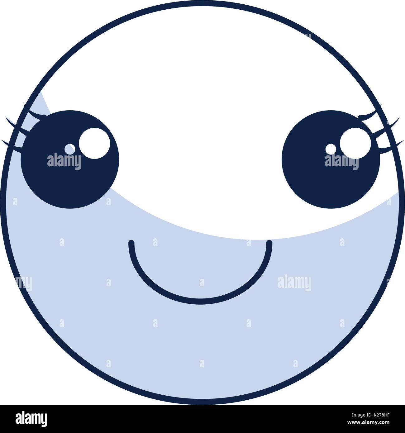 kawaii circle face emoticon character vector illustration design Stock ...