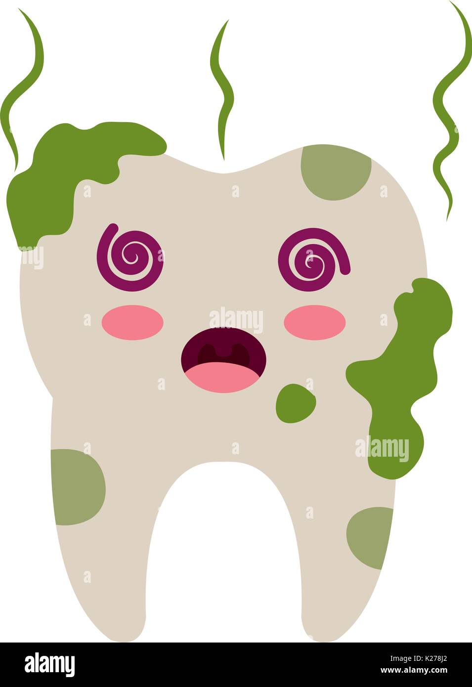 tooth dirty character isolated icon vector illustration design Stock ...