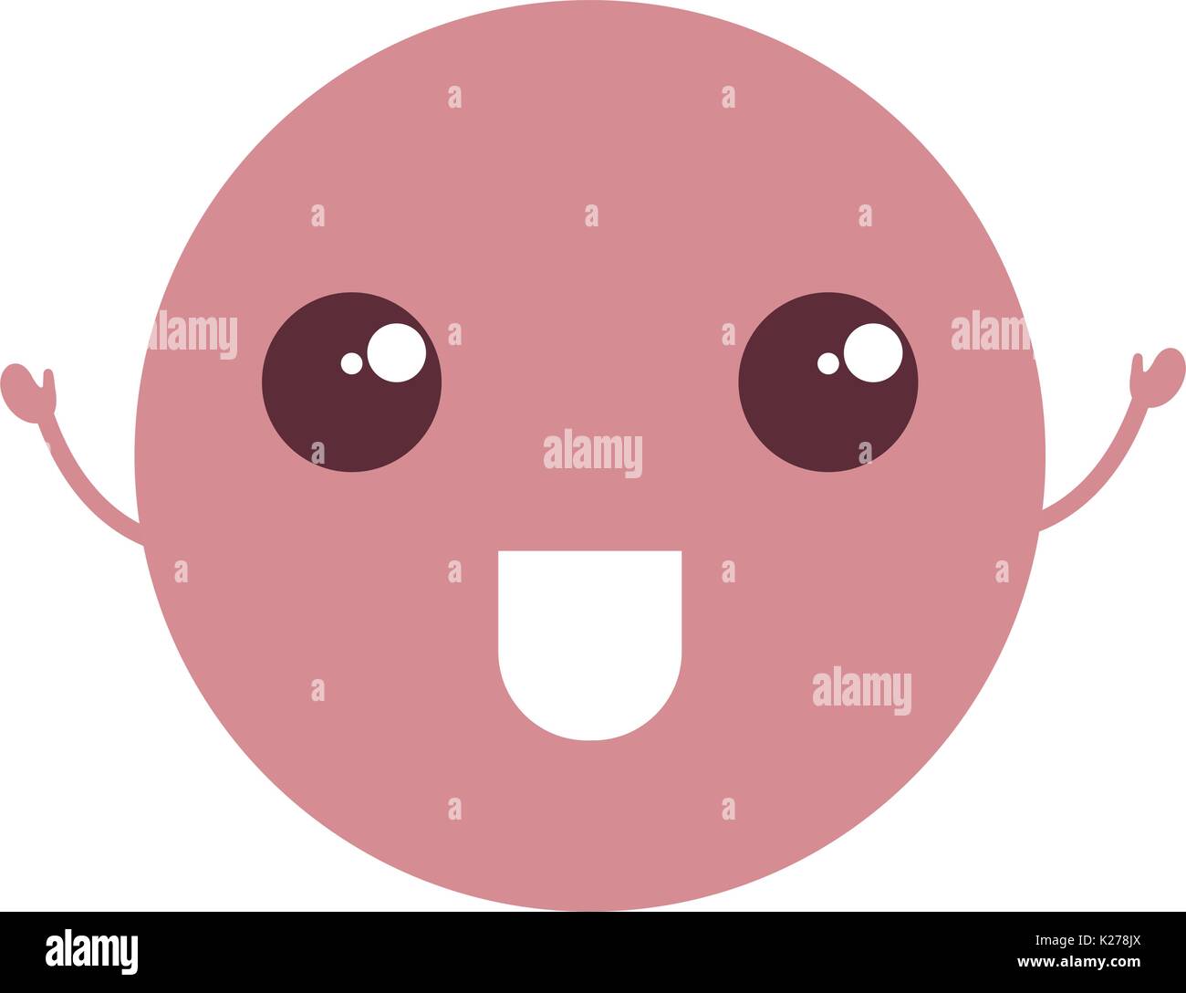 kawaii circle face emoticon character vector illustration design Stock ...