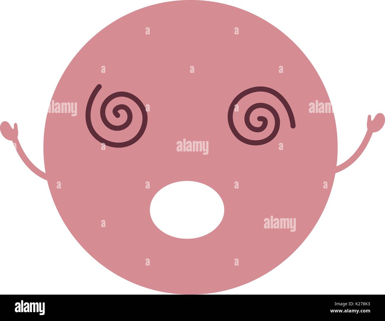 kawaii circle face emoticon character vector illustration design Stock ...