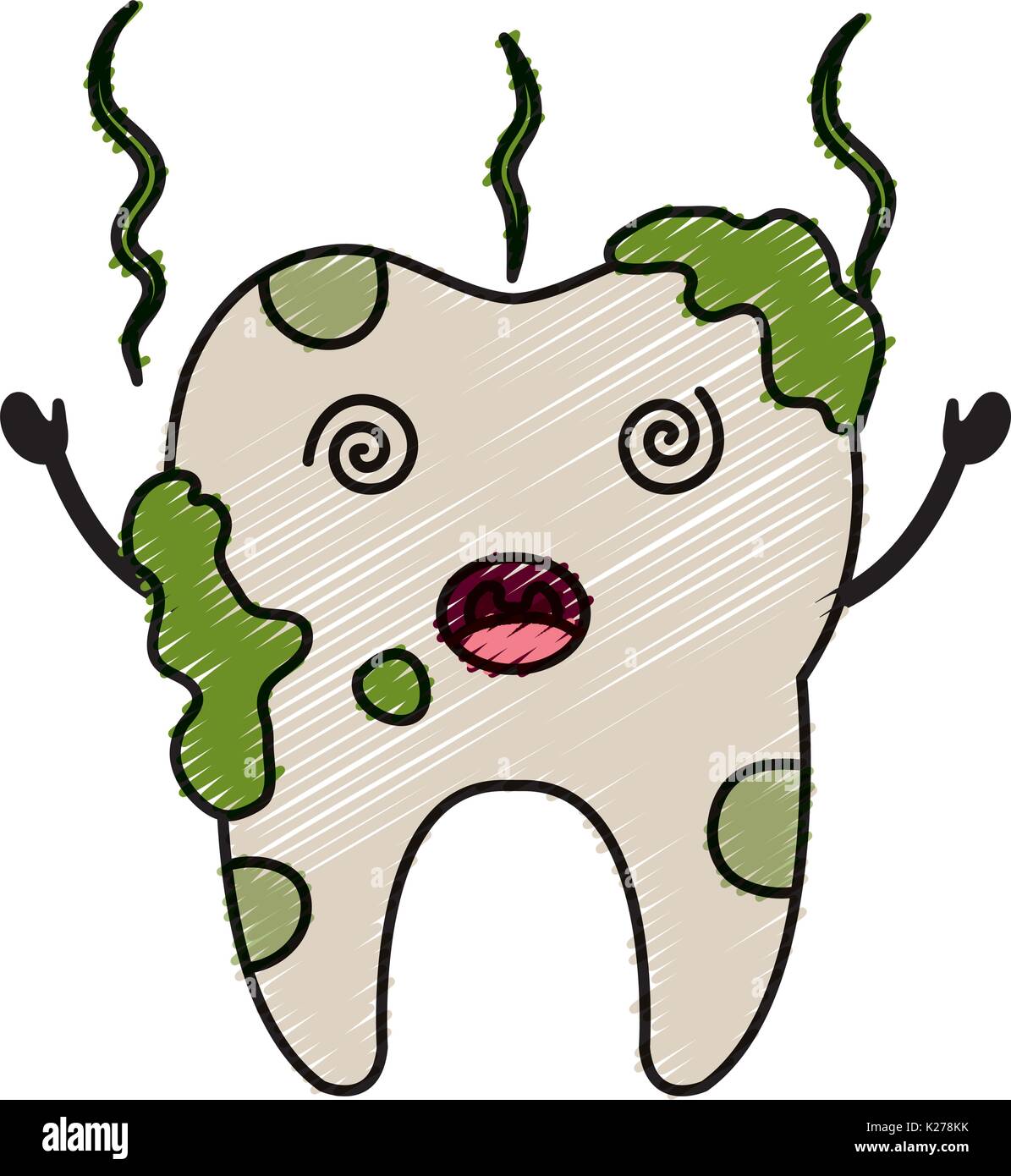 tooth dirty character isolated icon vector illustration design Stock ...