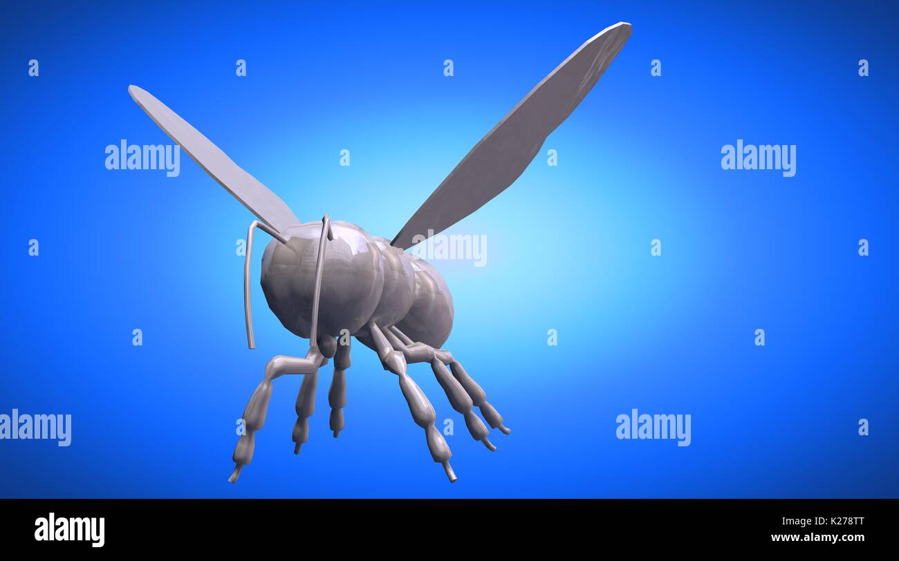 3d rendering of a reflective bee insect on a background Stock Photo - Alamy