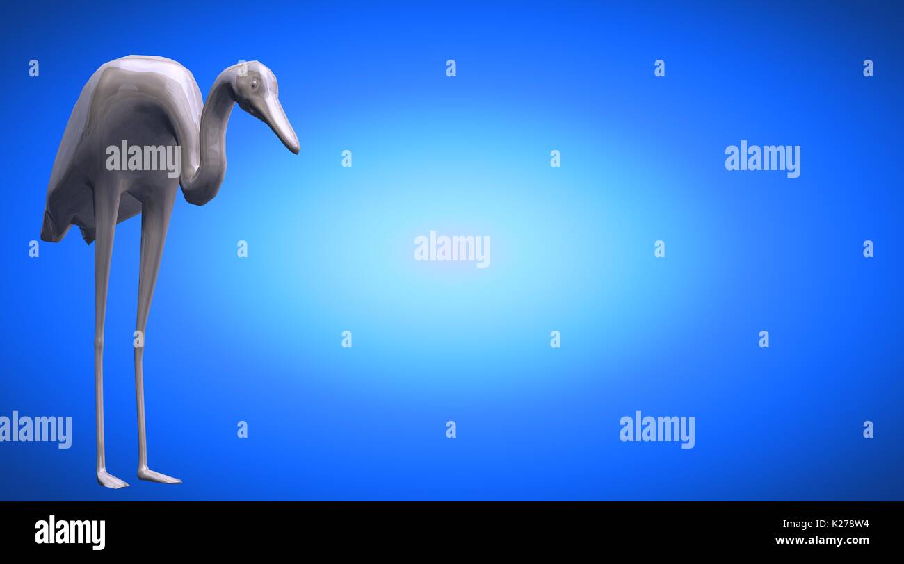 3d rendering of a reflective bird with long legs Stock Photo - Alamy