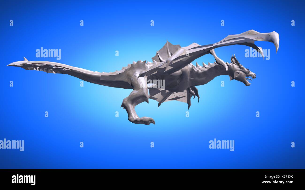 3d rendering of a scary big flying dragon with large wings Stock Photo ...