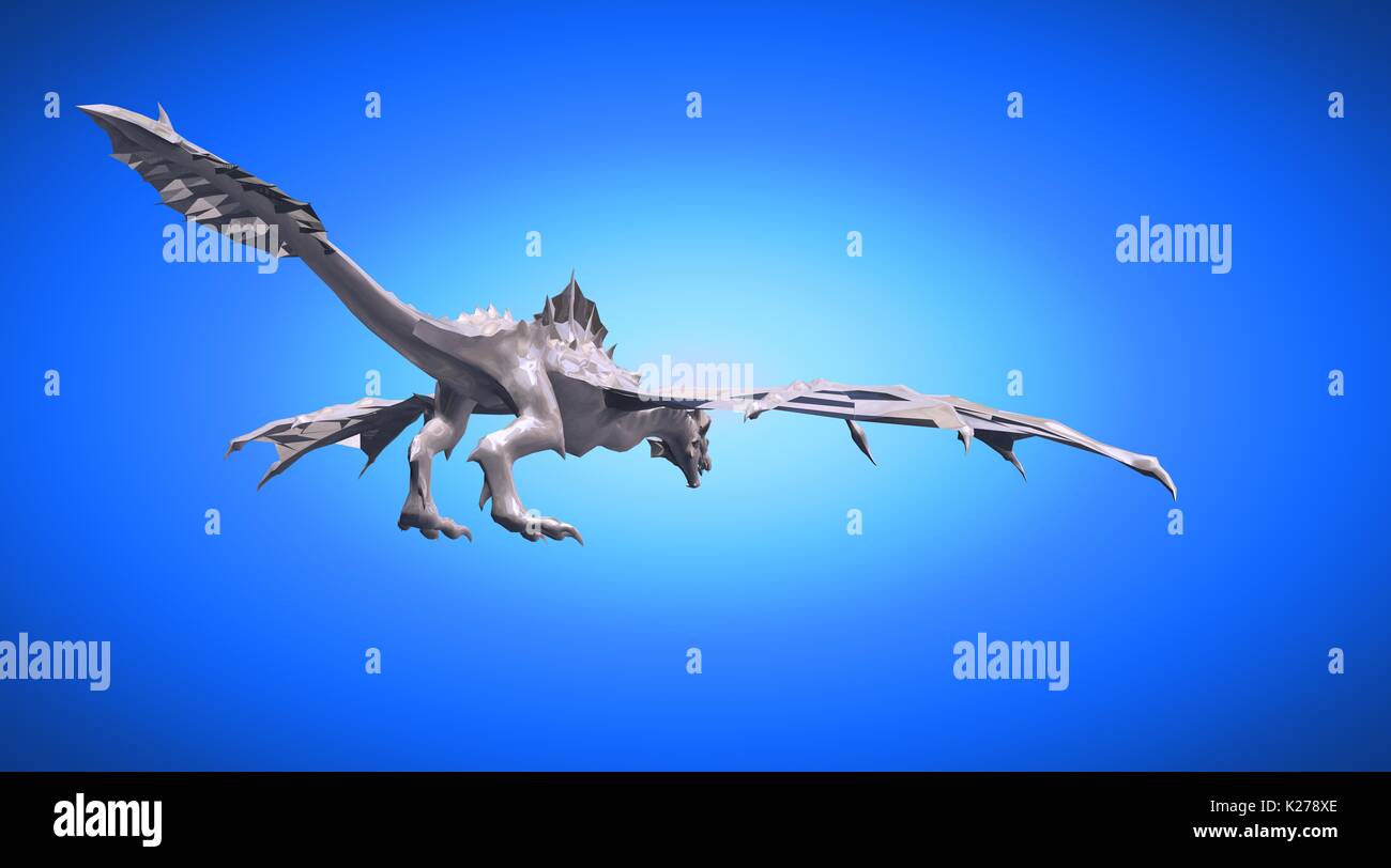 3d rendering of a scary big flying dragon with large wings Stock Photo ...