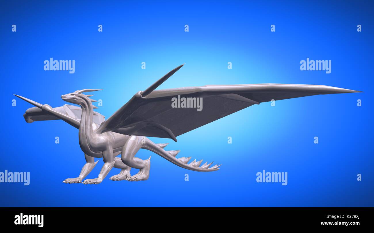 3d rendering of a scary big flying dragon with large wings Stock Photo ...