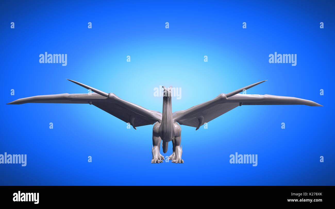 3d rendering of a scary big flying dragon with large wings Stock Photo ...