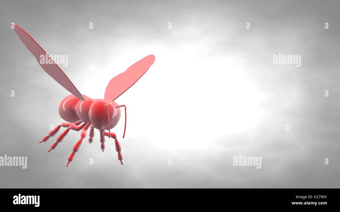 3d rendering of a reflective bee insect on a background Stock Photo - Alamy