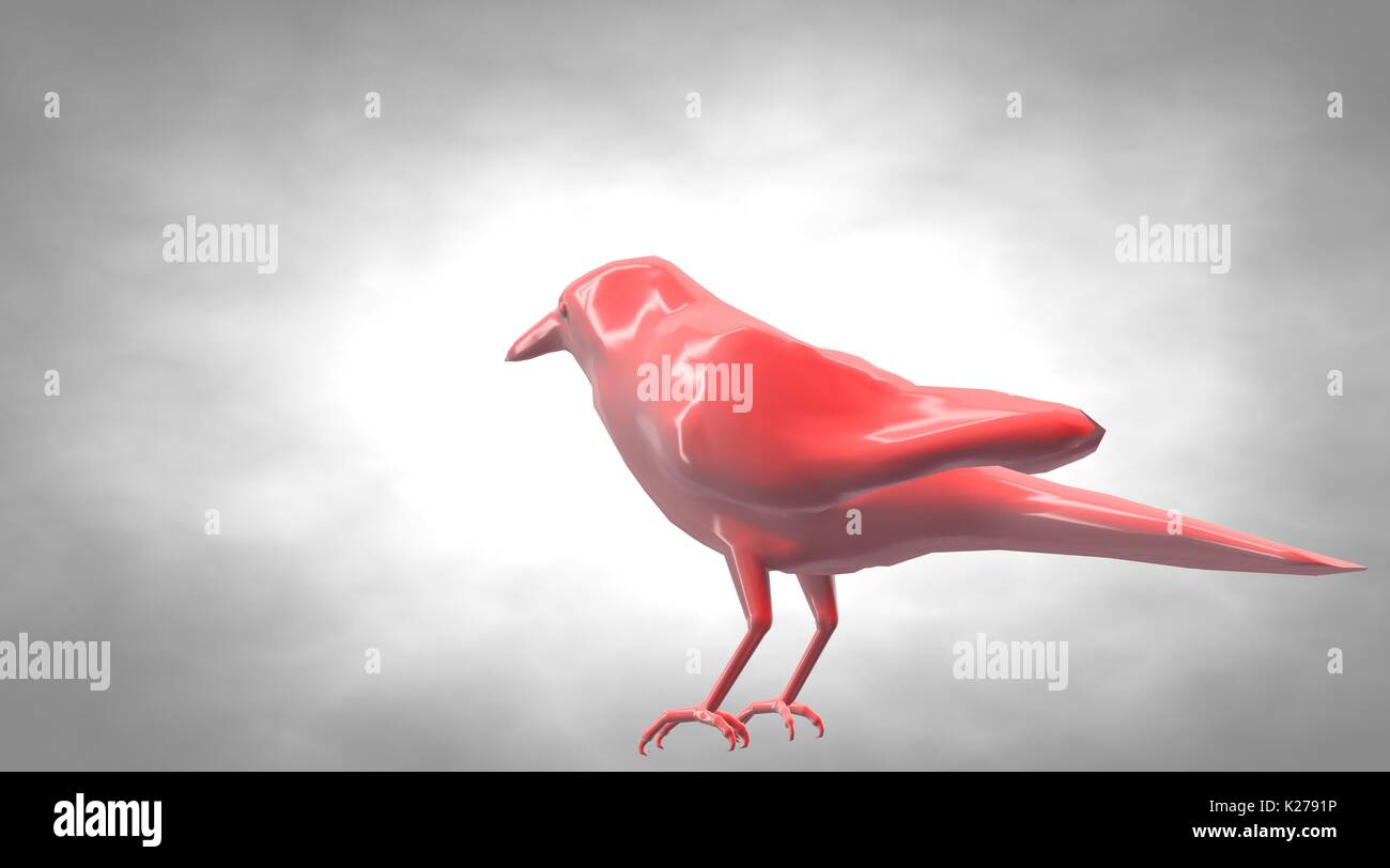 3d rendering of a standing reflective crow bird Stock Photo - Alamy