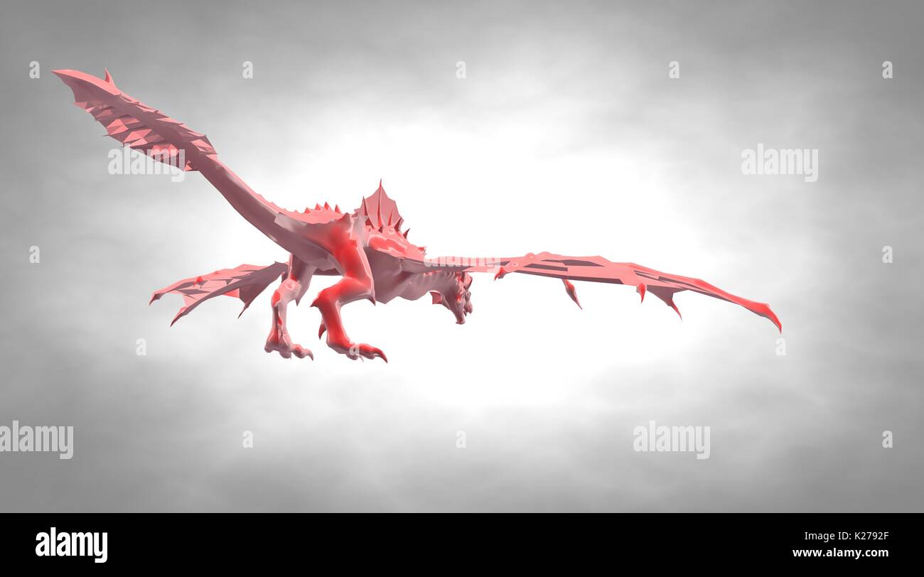 3d rendering of a scary big flying dragon with large wings Stock Photo ...