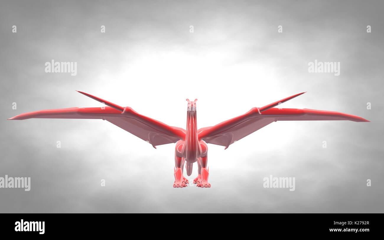 3d rendering of a scary big flying dragon with large wings Stock Photo ...