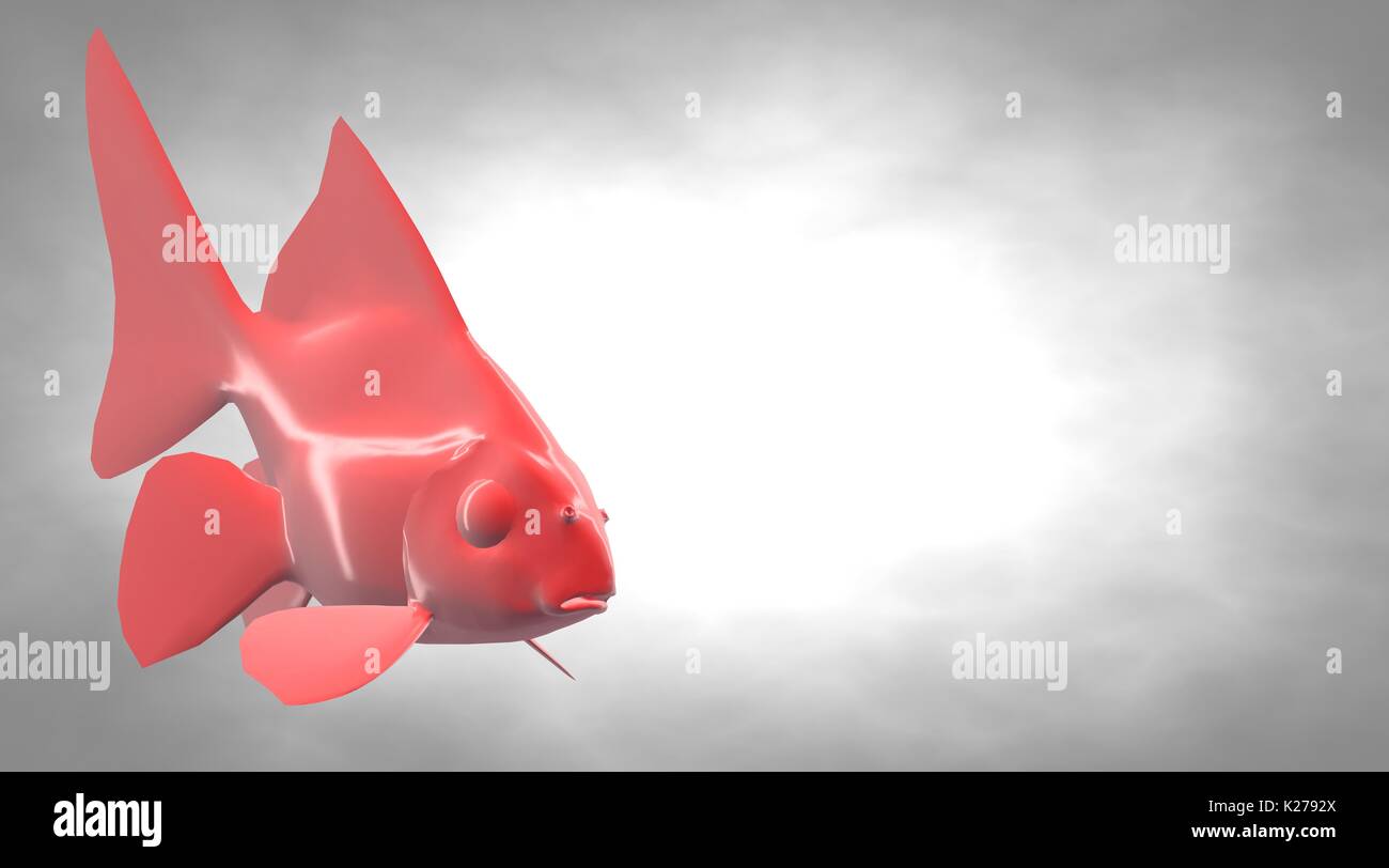 3d rendering of a reflective fish shape swimming with fins Stock Photo ...