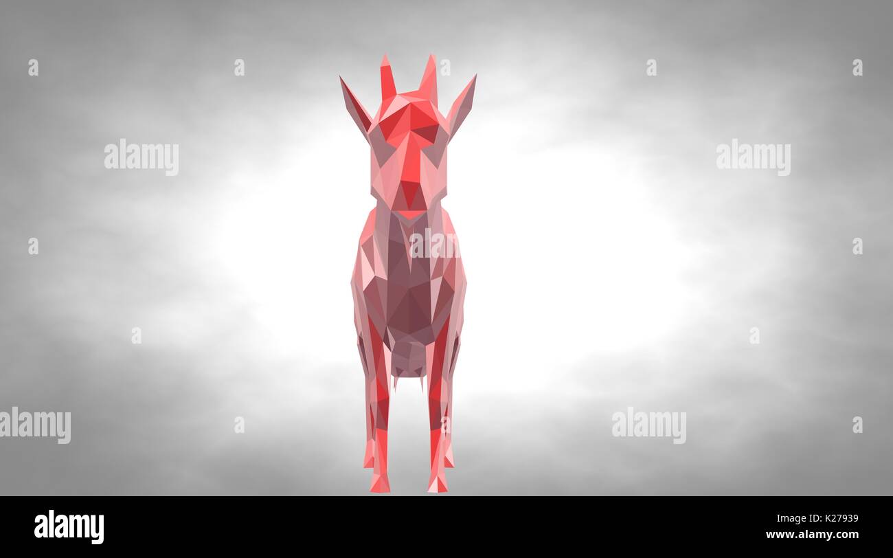 3d rendering of a reflective goat with small horns Stock Photo - Alamy