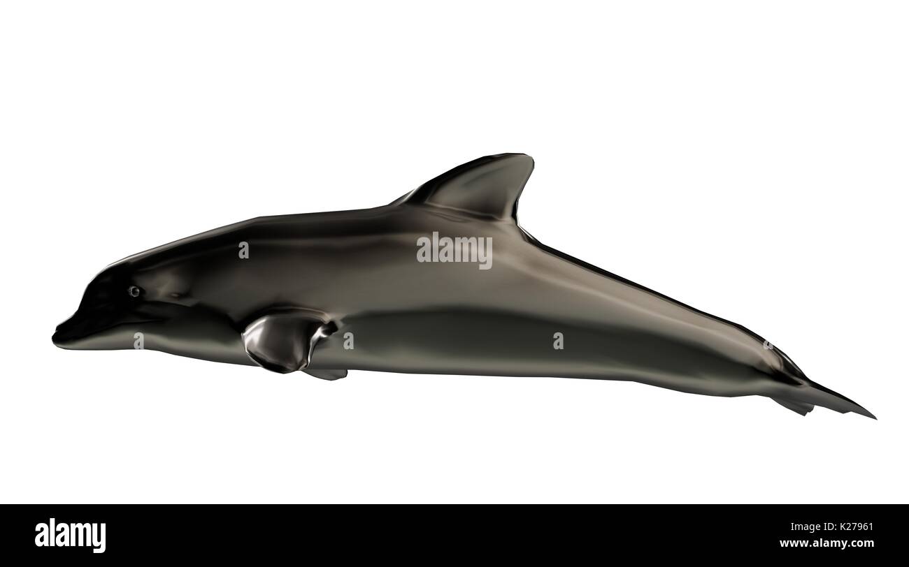 3d rendering of a reflective dolphine jumping in the air Stock Photo ...