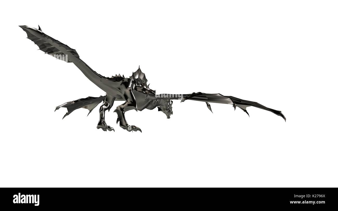 3d rendering of a scary big flying dragon with large wings Stock Photo ...