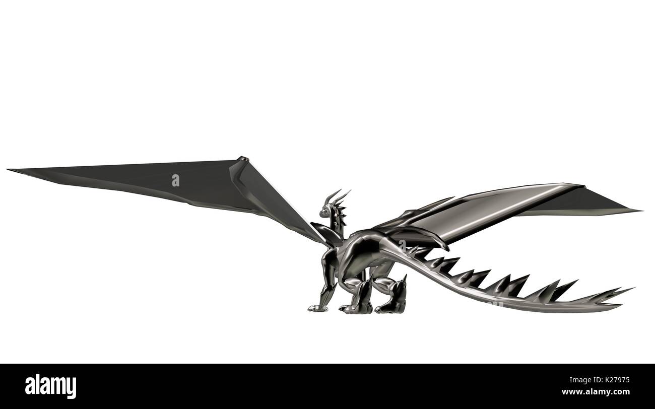 3d rendering of a scary big flying dragon with large wings Stock Photo ...