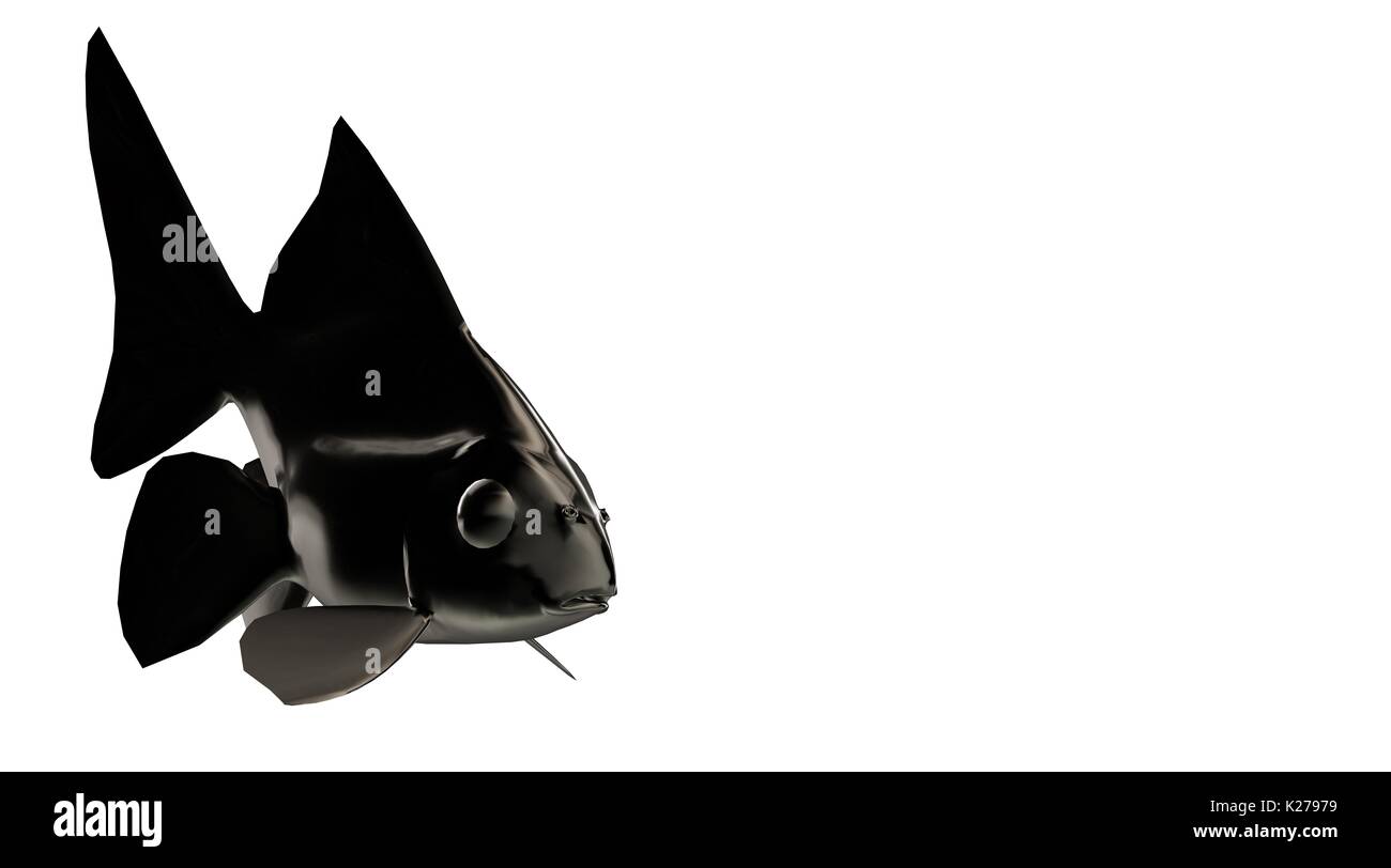 3d rendering of a reflective fish shape swimming with fins Stock Photo ...
