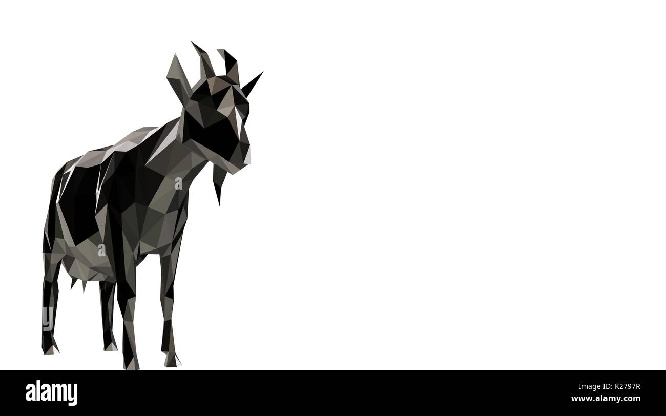 3d rendering of a reflective goat with small horns Stock Photo - Alamy