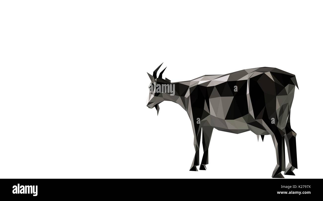 3d rendering of a reflective goat with small horns Stock Photo - Alamy