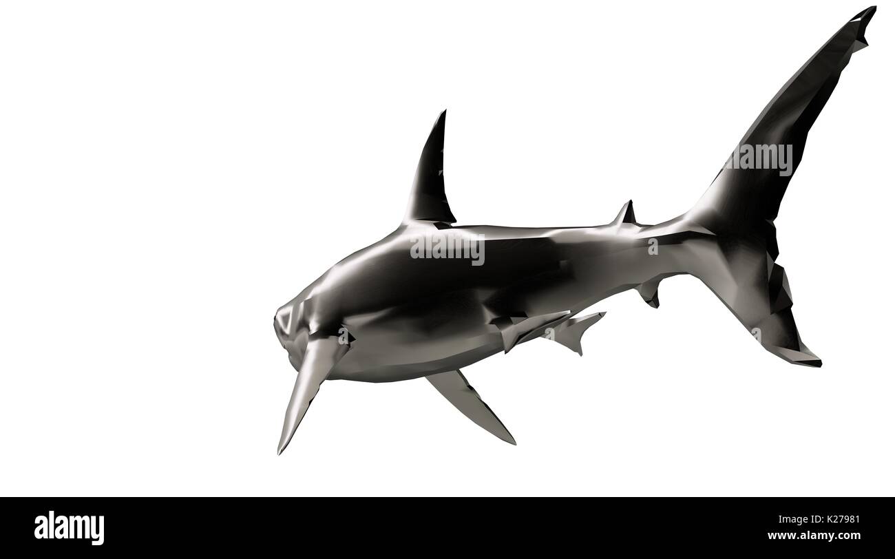 3d rendering of a reflective fish shape swimming with fins Stock Photo ...