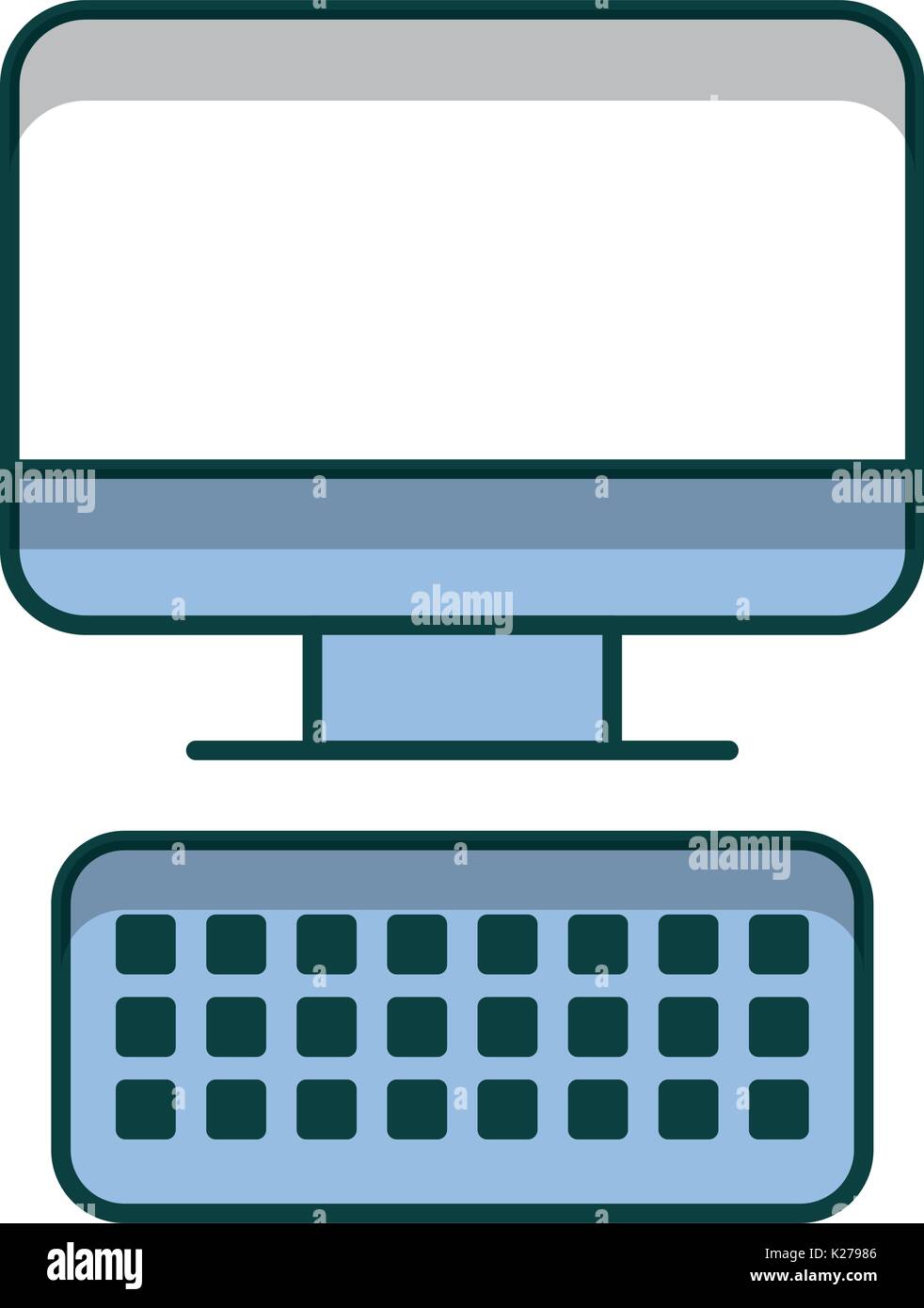 computer desktop with keyboard Stock Vector Image & Art - Alamy