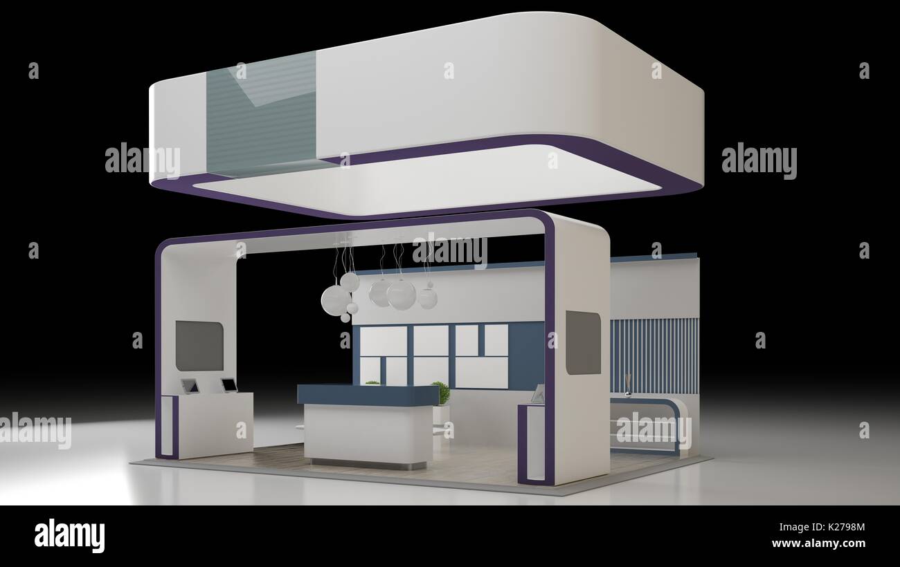 3D rendering Design of an exhibition isolated on white Stock Photo - Alamy