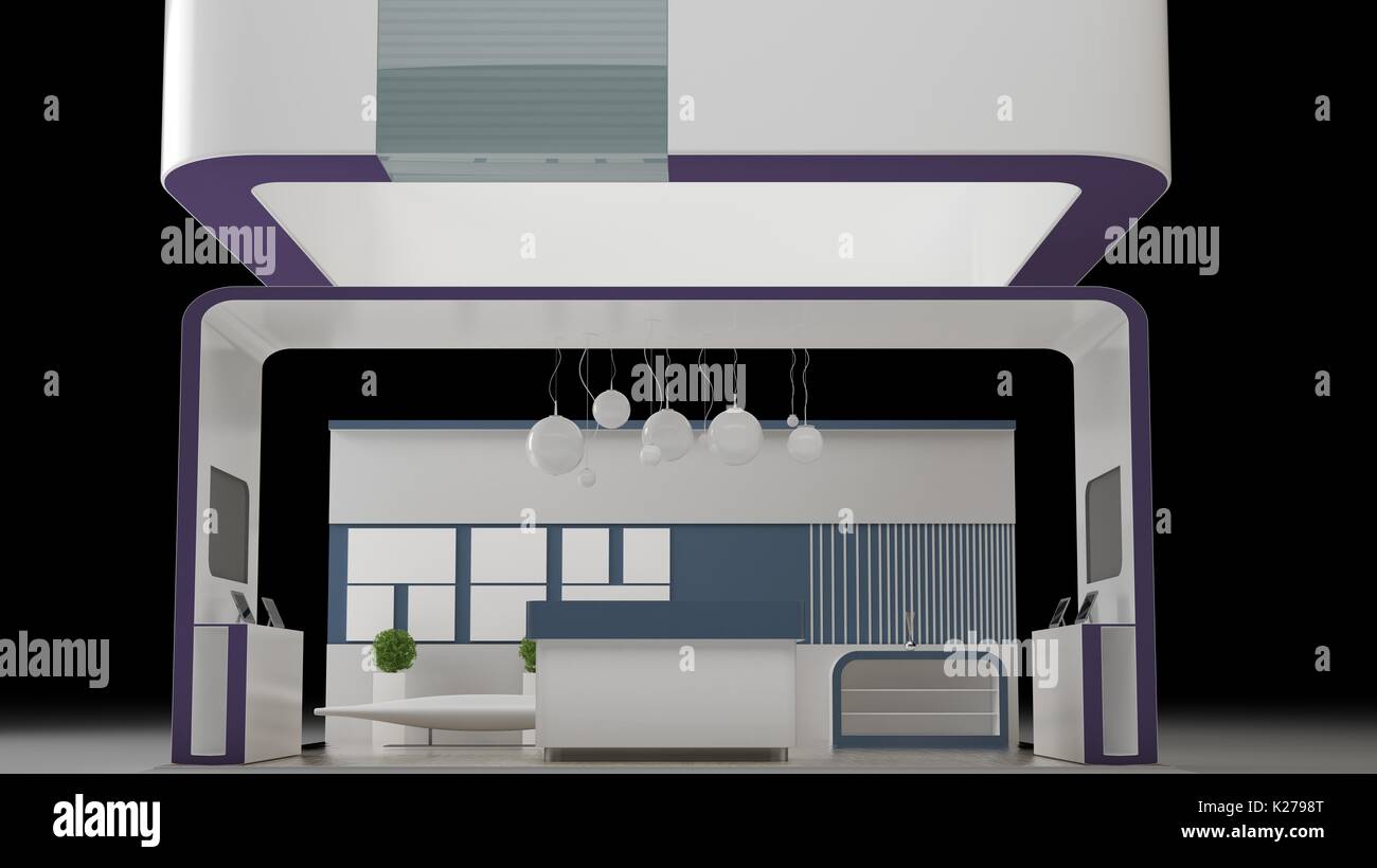 3D rendering Design of an exhibition isolated on white Stock Photo - Alamy