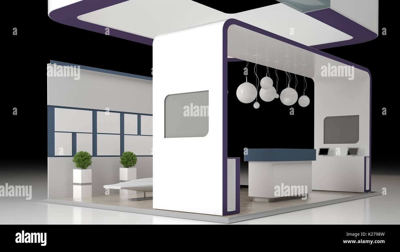 3D rendering Design of an exhibition isolated on white Stock Photo - Alamy