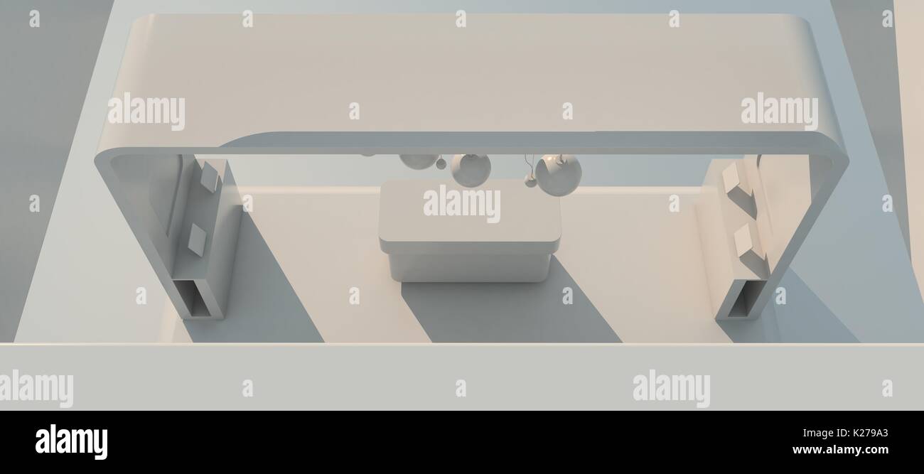 3d rendering of a white exhibition design Stock Photo - Alamy