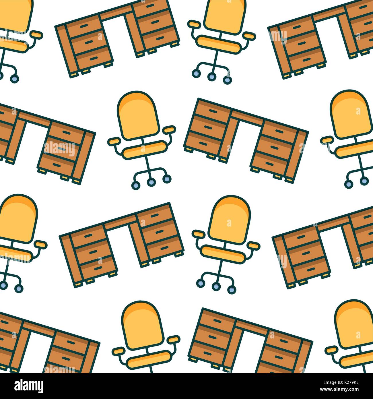 office desk with chair pattern background Stock Vector Image & Art - Alamy