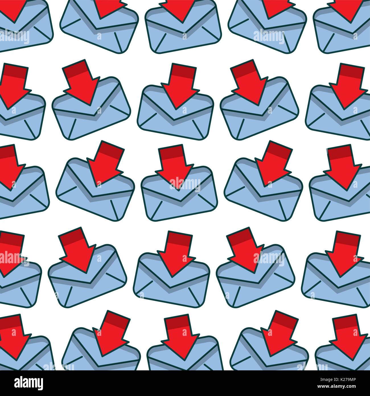 envelope mail with arrow download pattern background Stock Vector Image ...