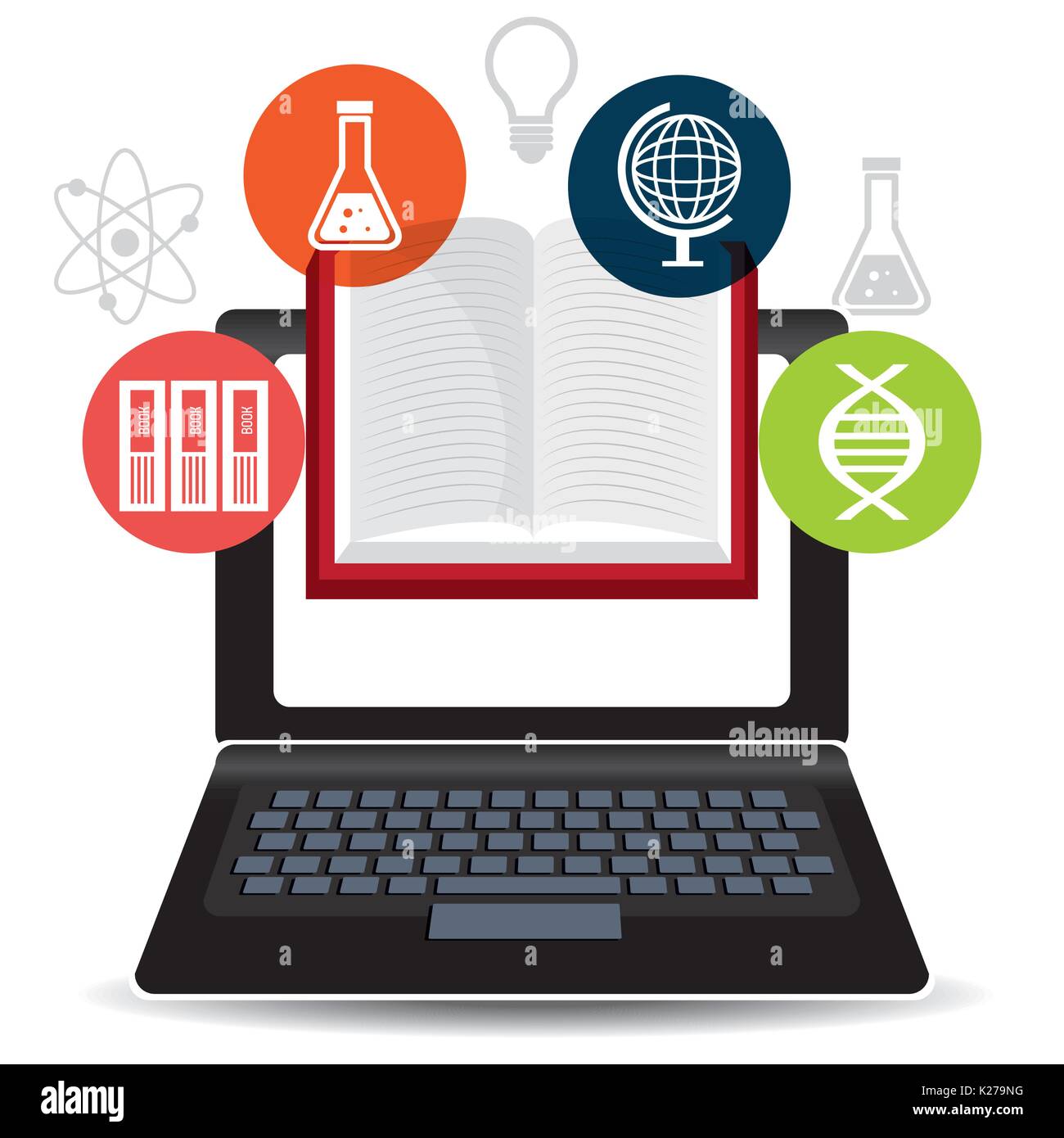 Electronic Education or e-learning theme, vector illustration Stock Vector Image & Art - Alamy