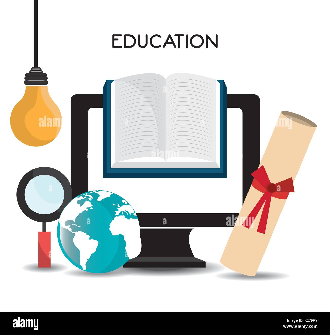 Electronic Education or e-learning theme, vector illustration Stock Vector Image & Art - Alamy
