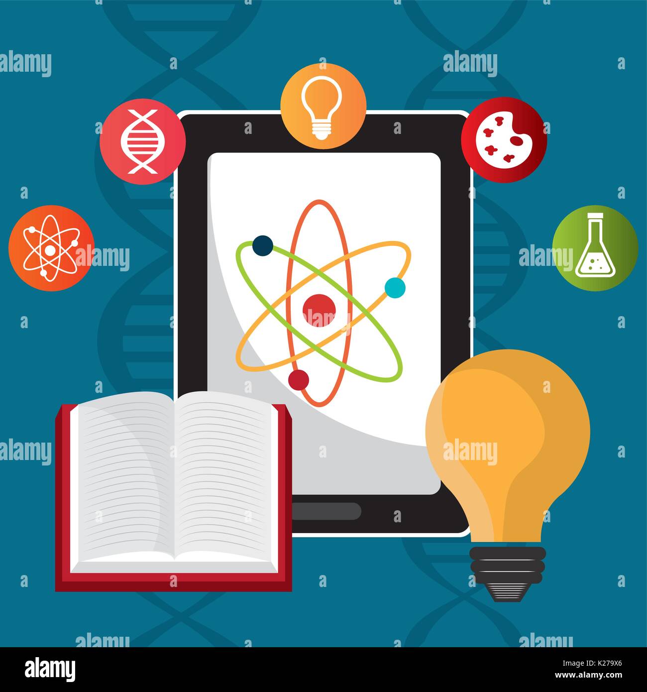 Electronic Education or e-learning theme, vector illustration Stock ...