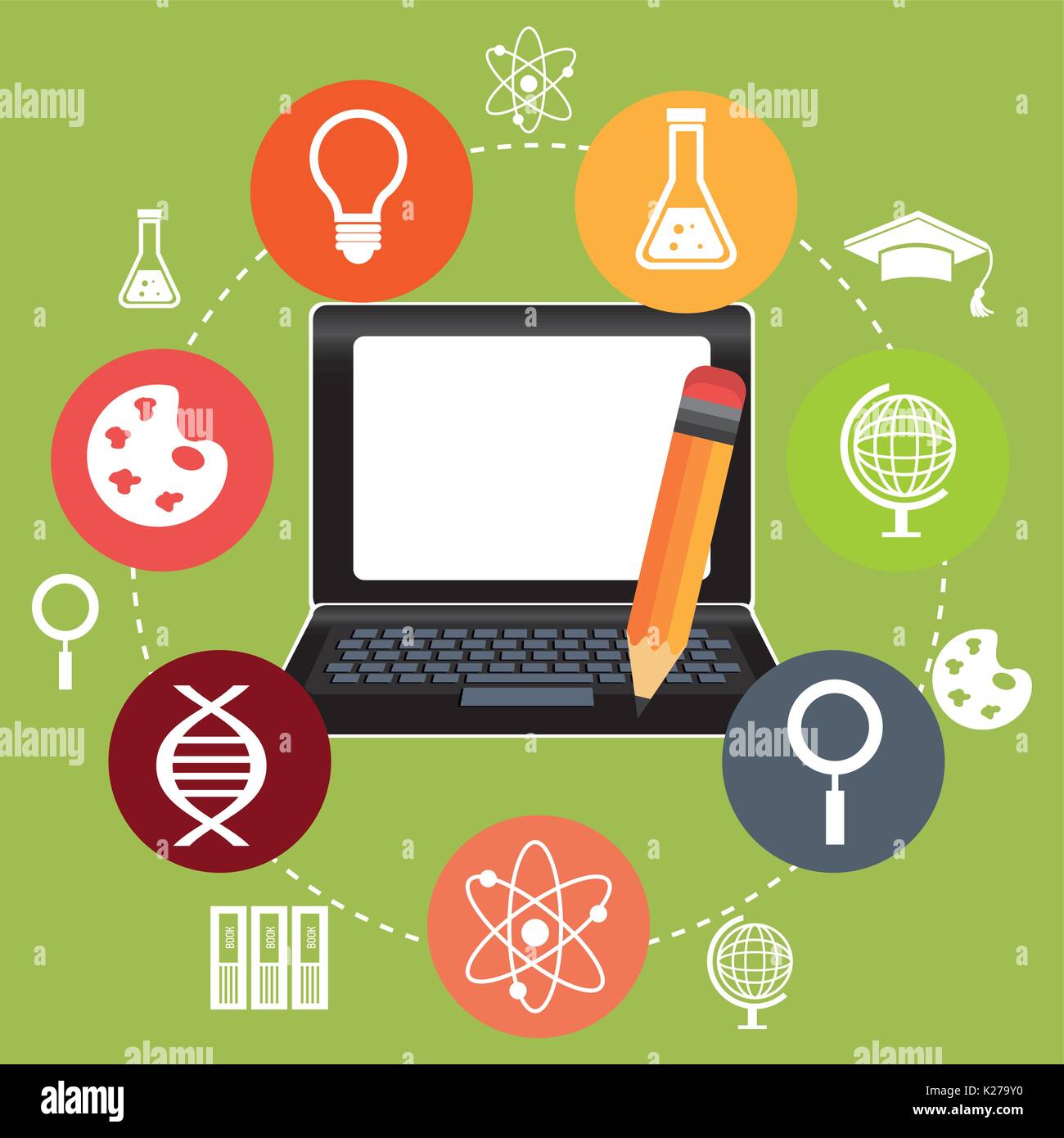 Electronic Education or e-learning theme, vector illustration Stock Vector Image & Art - Alamy