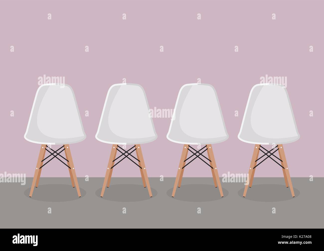 Four white modern chair. Vector illustration Stock Vector Image & Art ...