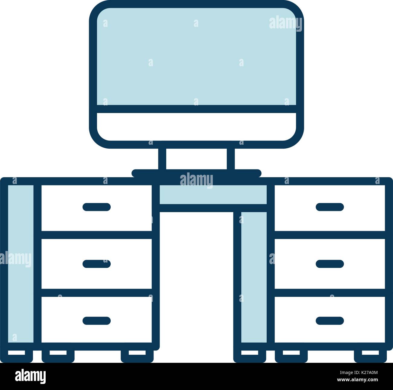 office desk with computer Stock Vector Image & Art - Alamy