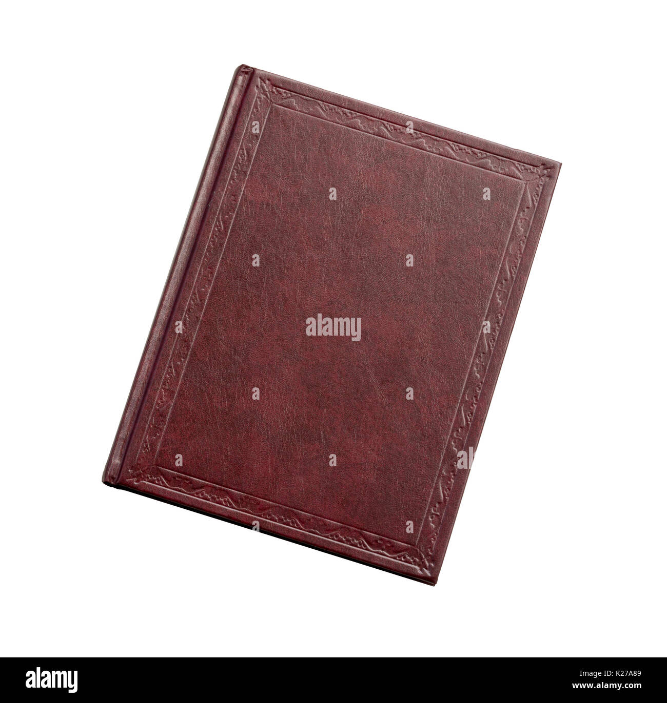 book red-brown color isolated on white background Stock Photo - Alamy