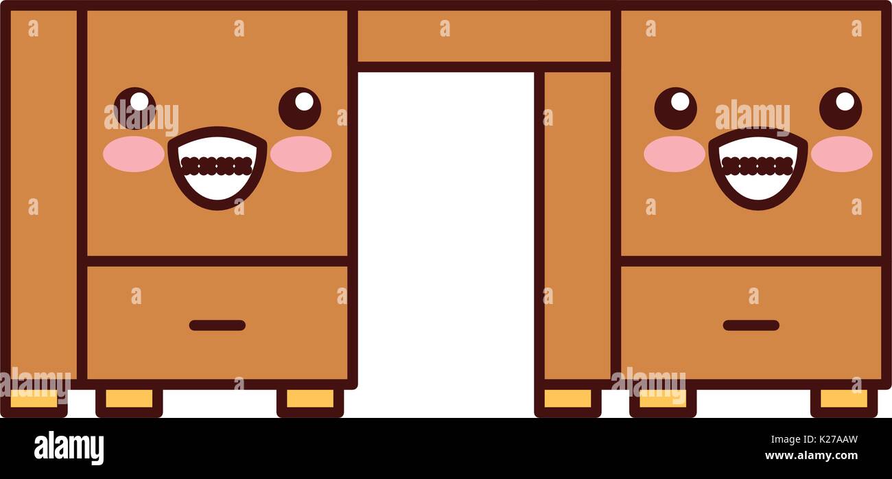 office desk kawaii character Stock Vector Image & Art - Alamy