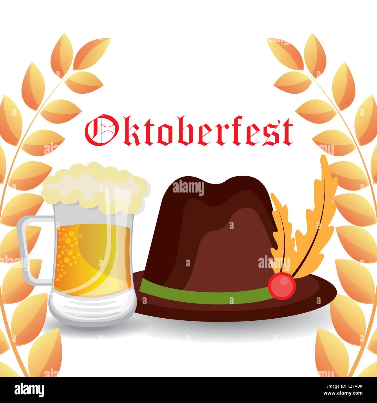 Germany culture and oktober festival holiday, vector illustration Stock ...