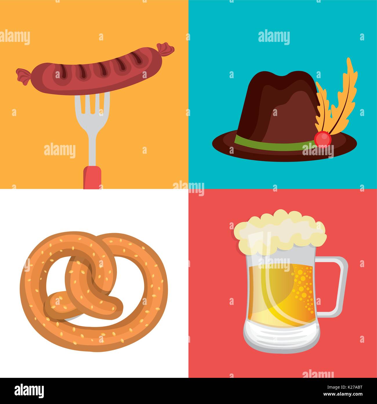 Germany culture and oktober festival holiday, vector illustration Stock ...