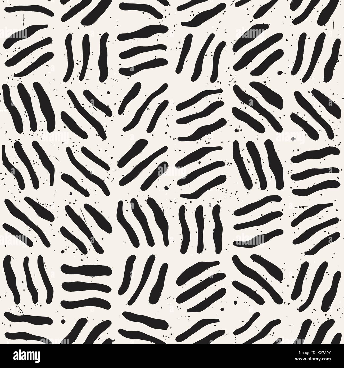 Seamless freehand pattern. Vector abstract rough lines background. Hand ...