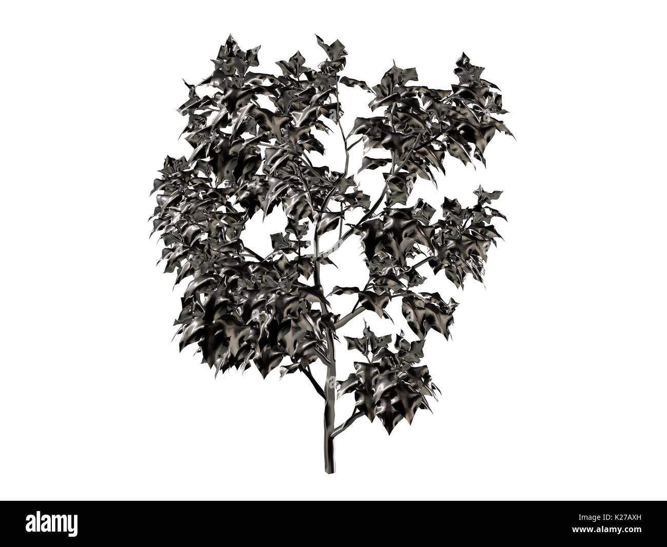 3d rendering of a silver tree isolated on a white background Stock ...